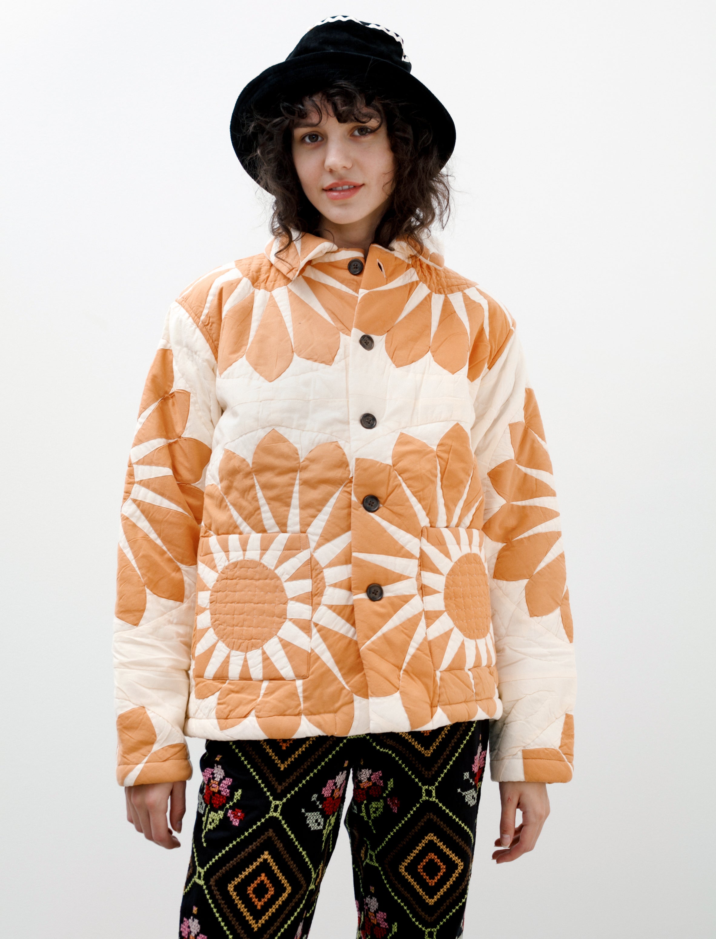 Unisex BODE Grand Daisy Workwear Jacket - Cream/Beige | Garmentory