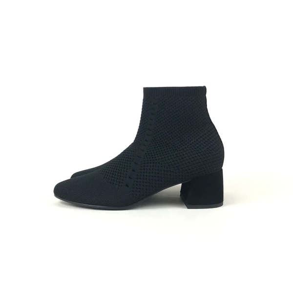 Eileen Fisher Honey Recycled Stretch Knit Bootie - Black | Garmentory
