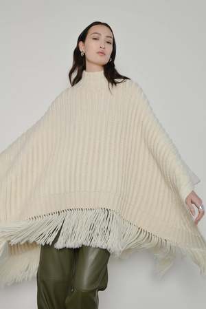 ELEVEN SIX Hanni Poncho - Ivory | Garmentory