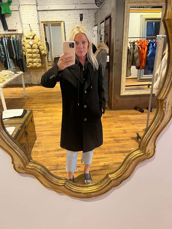 Sand Cashmere Hood Coat - Black | Garmentory