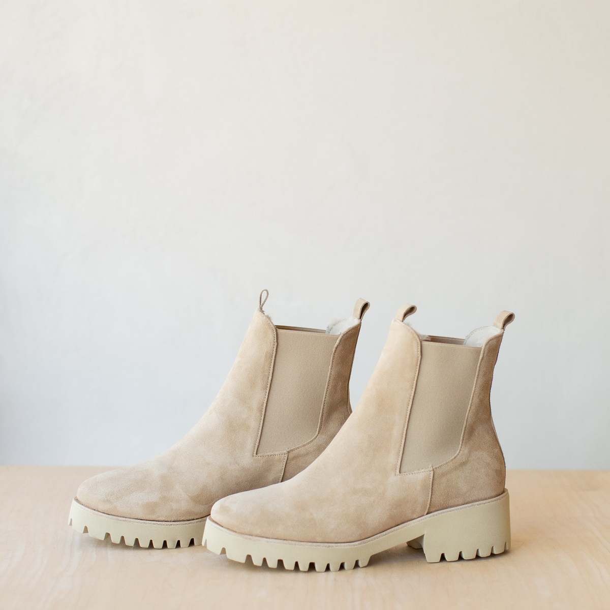 Freda Salvador Brooke Boot - Stucco Suede w/ Shearling (Water Resistant ...