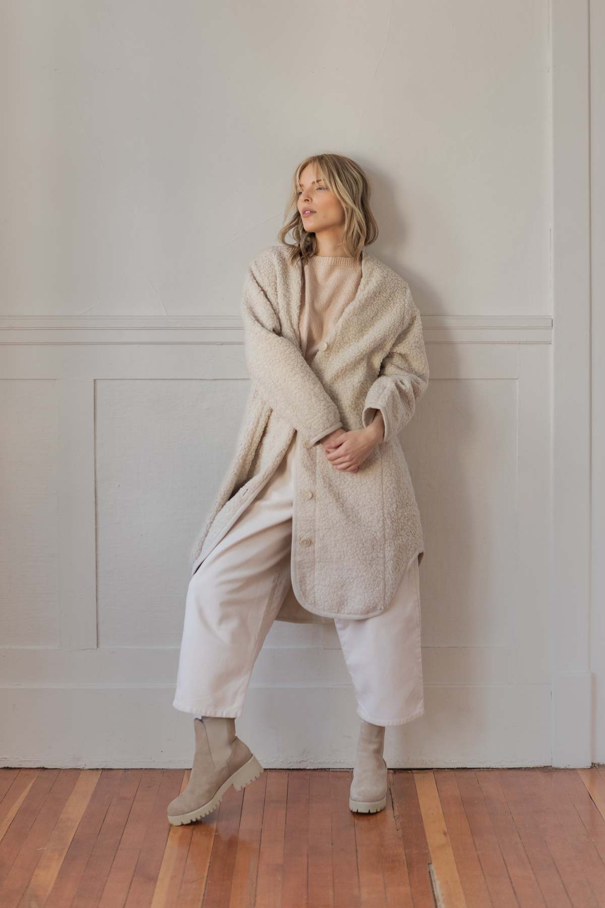 Freda Salvador Brooke Boot - Stucco Suede w/ Shearling (Water Resistant ...