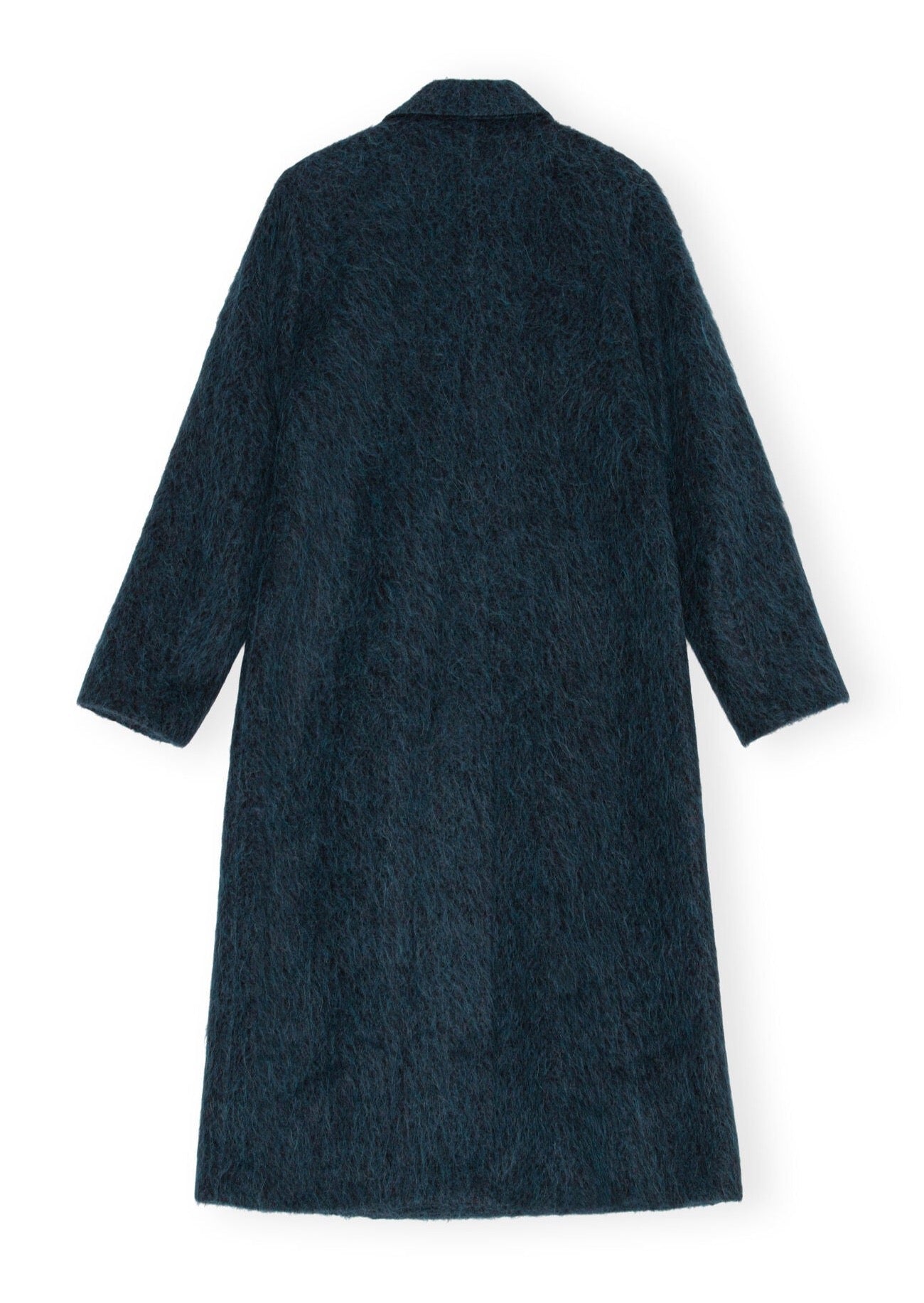 Ganni Fluffy Wool Coat - Nautical Blue | Garmentory