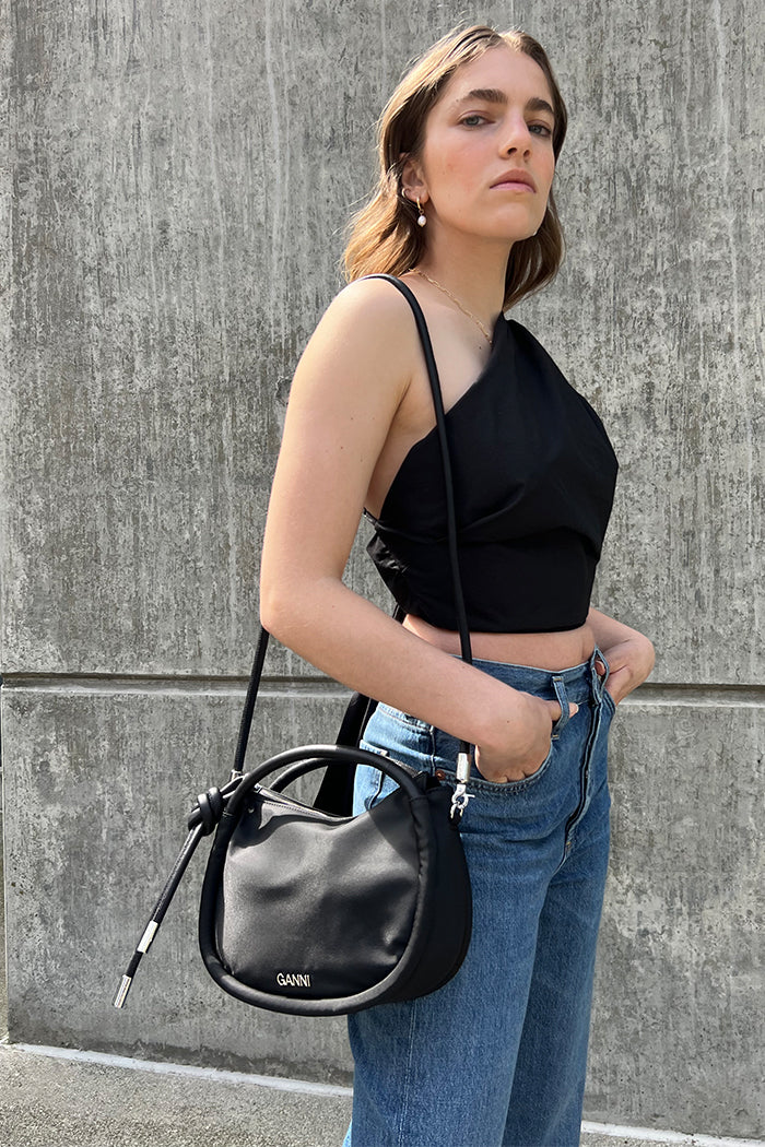 Ganni KNOT MINI BAG - Black | Garmentory
