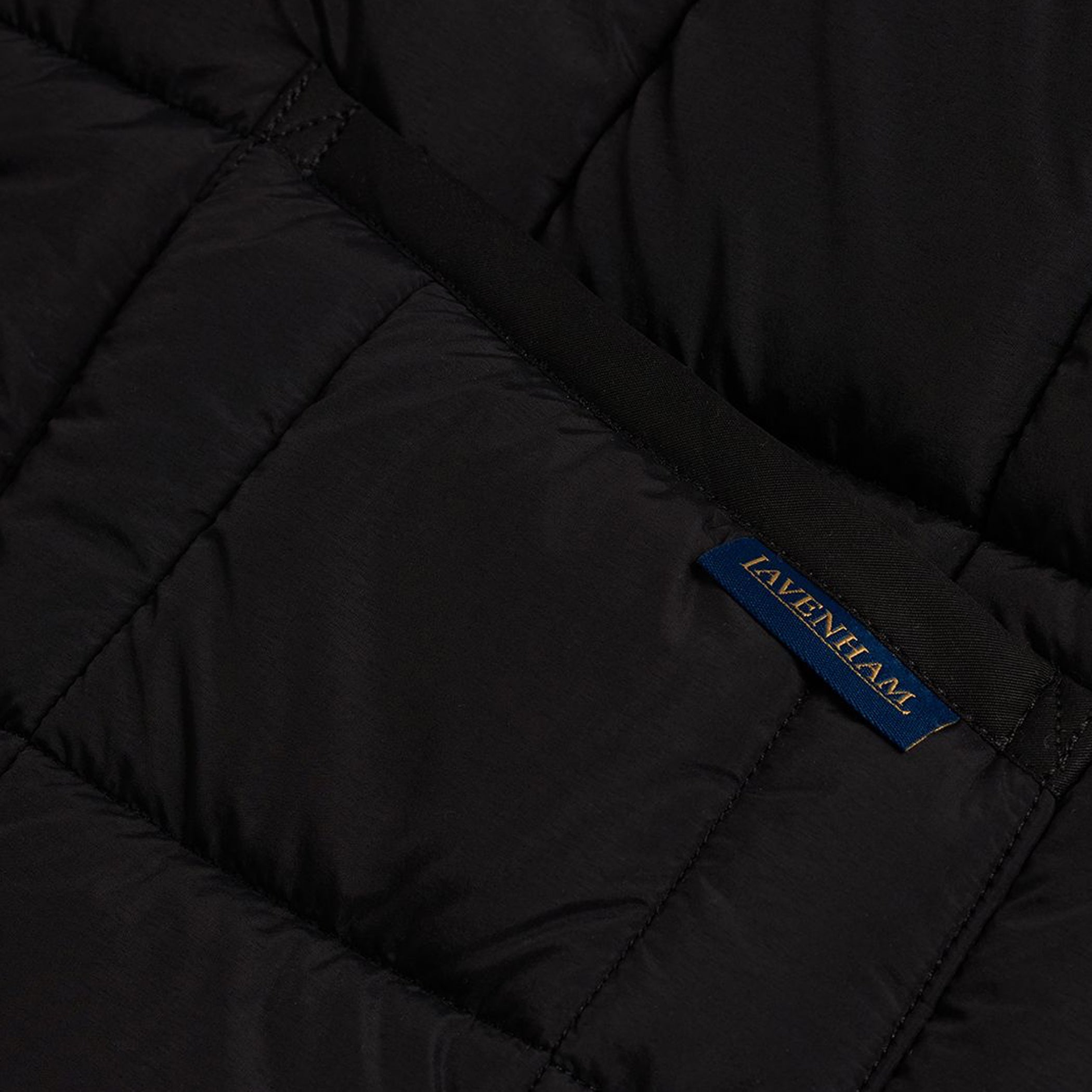 Lavenham Brundon Big Quilt Long Line Jacket - Black | Garmentory