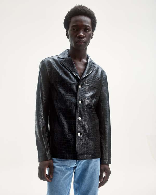 Séfr Francis Jacket - Croco Black | Garmentory
