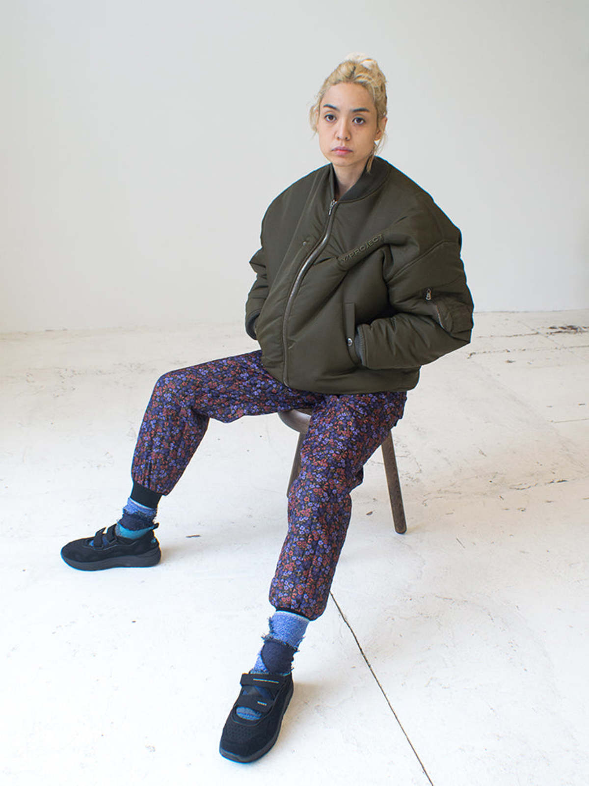 Y/Project Pinched Logo Bomber Jacket - Army Green | Garmentory