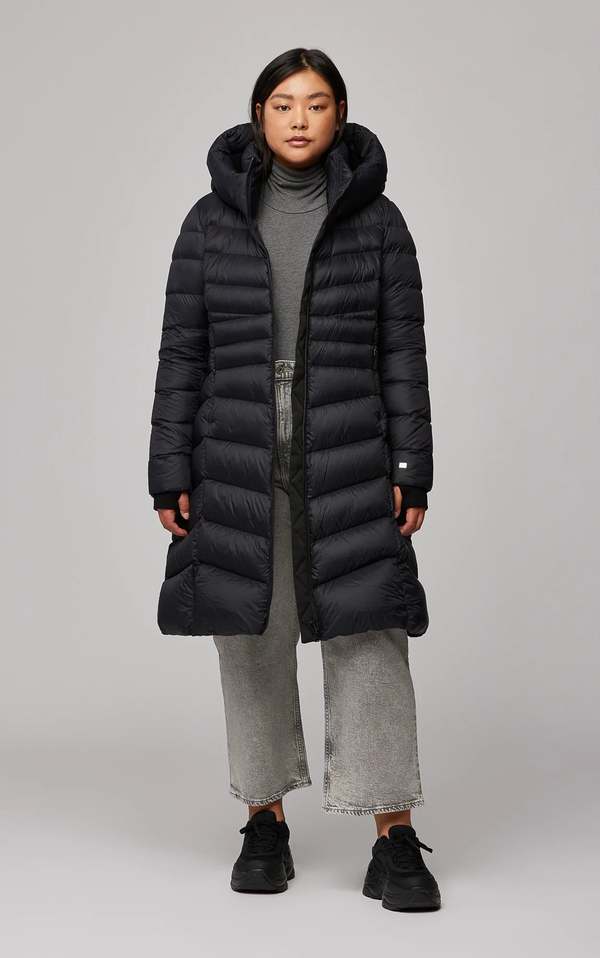 Soia & Kyo Lita Fit And Flare Down Puffer Coat - Black | Garmentory