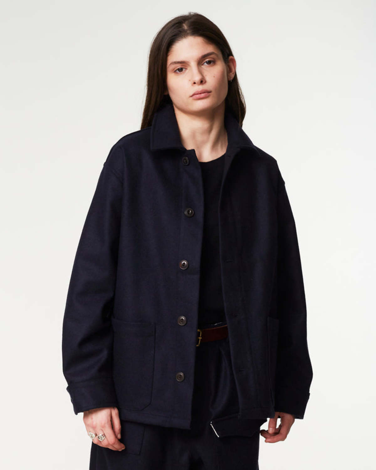 Girls of Dust WOOL COACH JACKET - NAVY | Garmentory