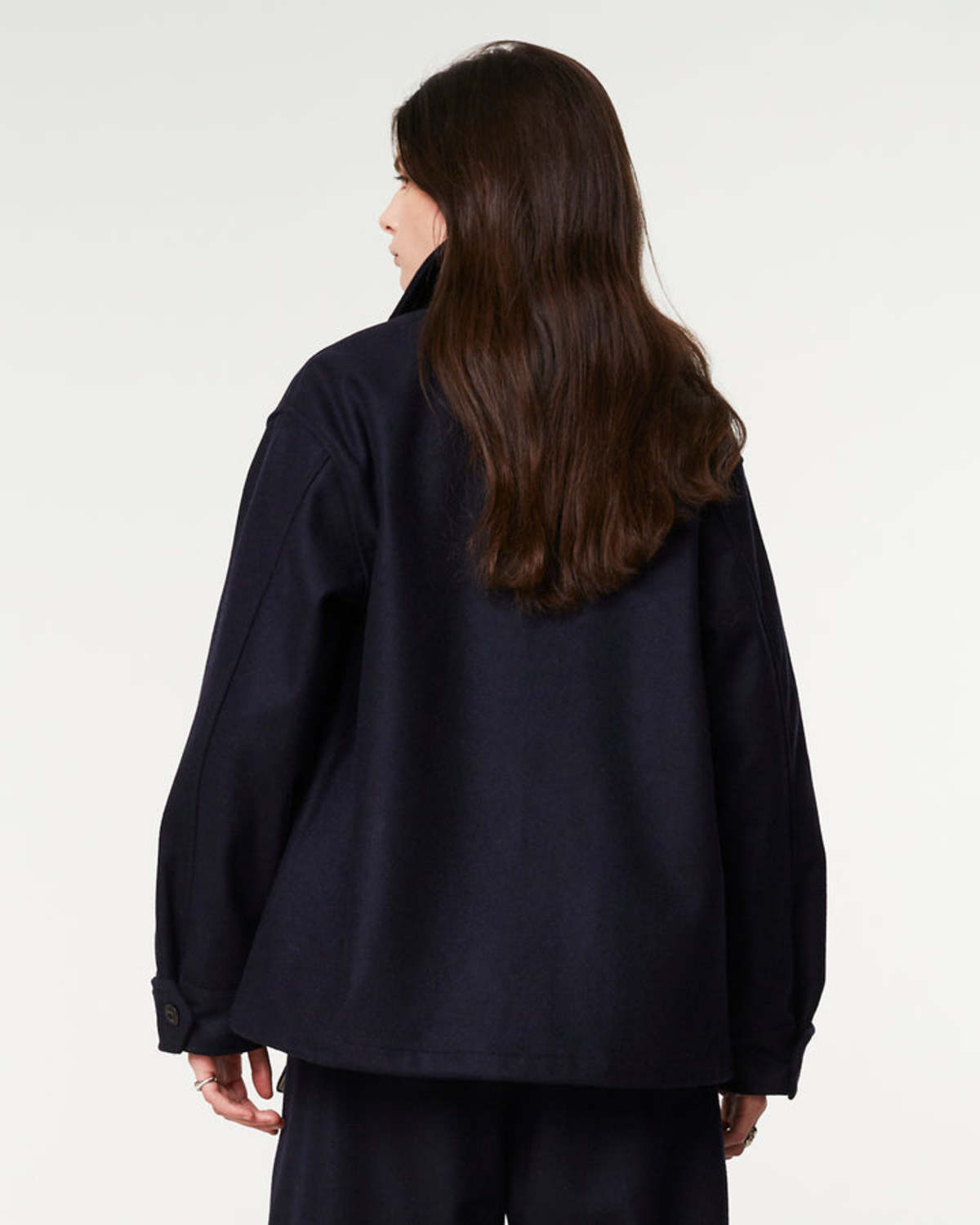 Girls of Dust WOOL COACH JACKET - NAVY | Garmentory