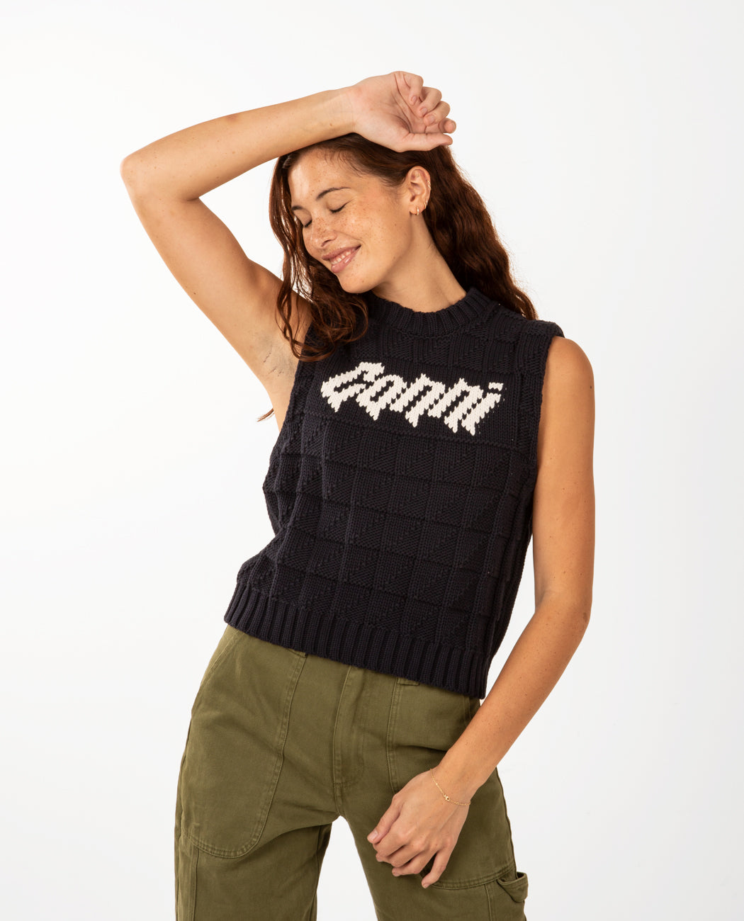 Ganni Cotton Rope Vest - Sky Captain | Garmentory