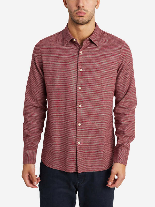 O.N.S Arik Houndstooth Shirt - Russet Heather Check/Navy Heather Check ...