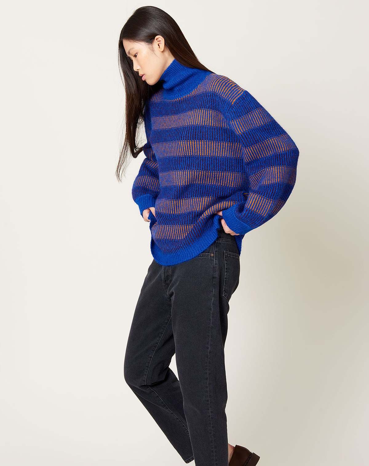 Rachel Comey Sebastian Top - Blue Border Stripe | Garmentory