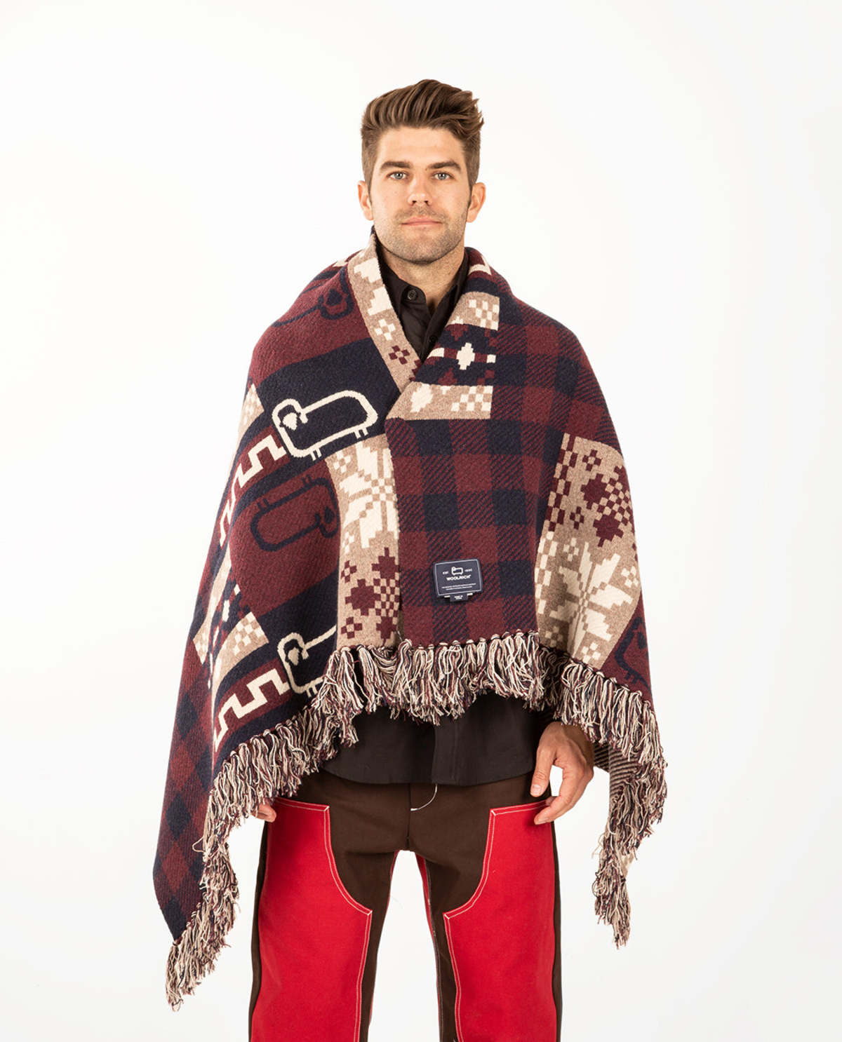 Woolrich Knit Check Blanket - Red | Garmentory