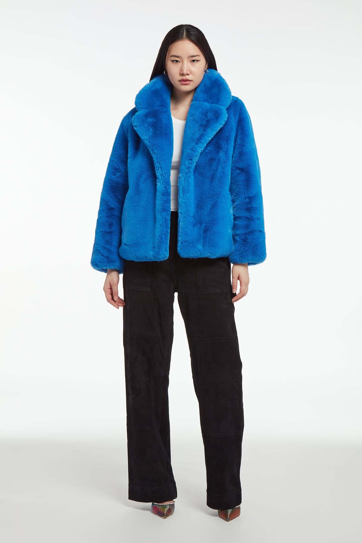 APPARIS Milly Faux Fur Coat - Azure Blue | Garmentory