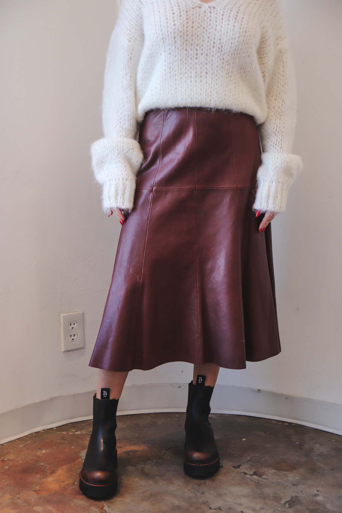 Parliament Forte Forte Flared Leather Skirt | Garmentory