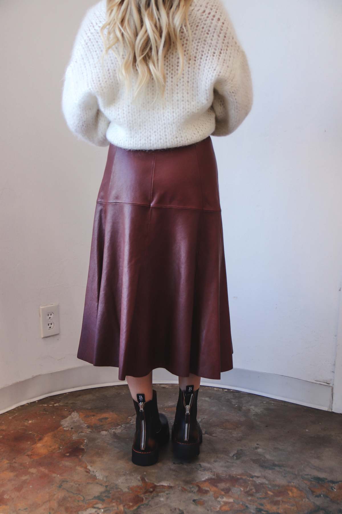 Parliament Forte Forte Flared Leather Skirt | Garmentory