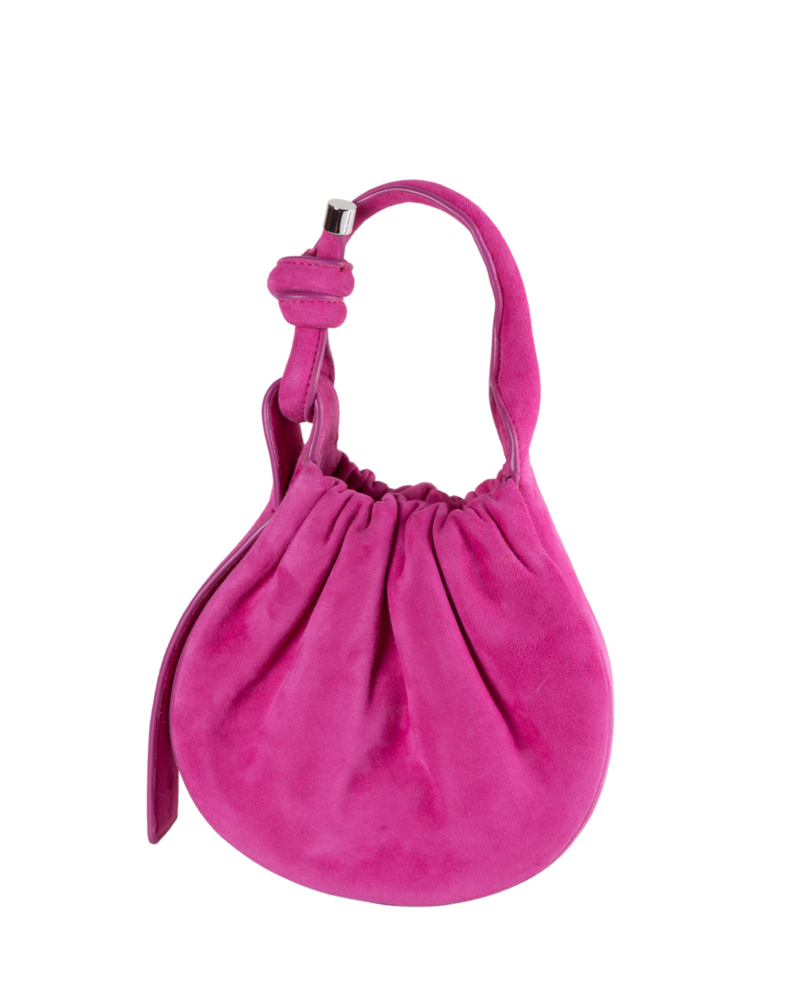 Behno Ina Mini Crossbody - Suede Ruched Fushsia | Garmentory