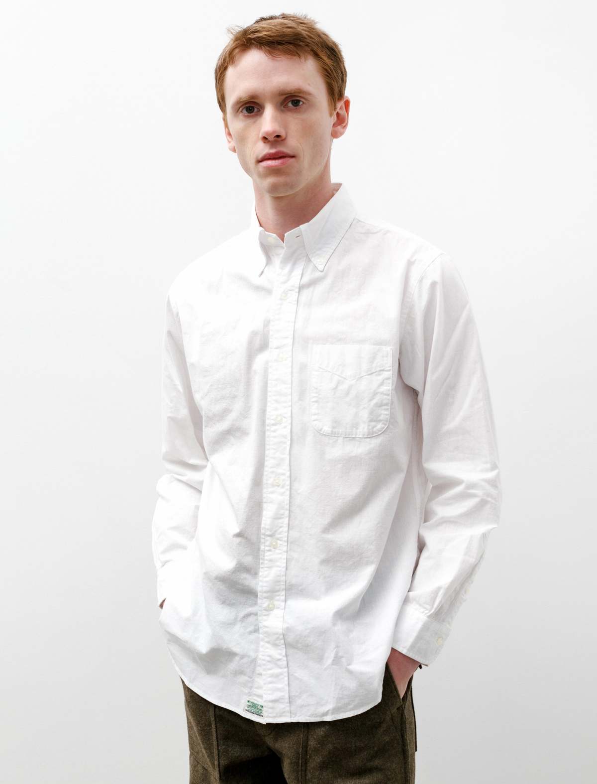 Orslow Chambray Button Down Shirt - White | Garmentory