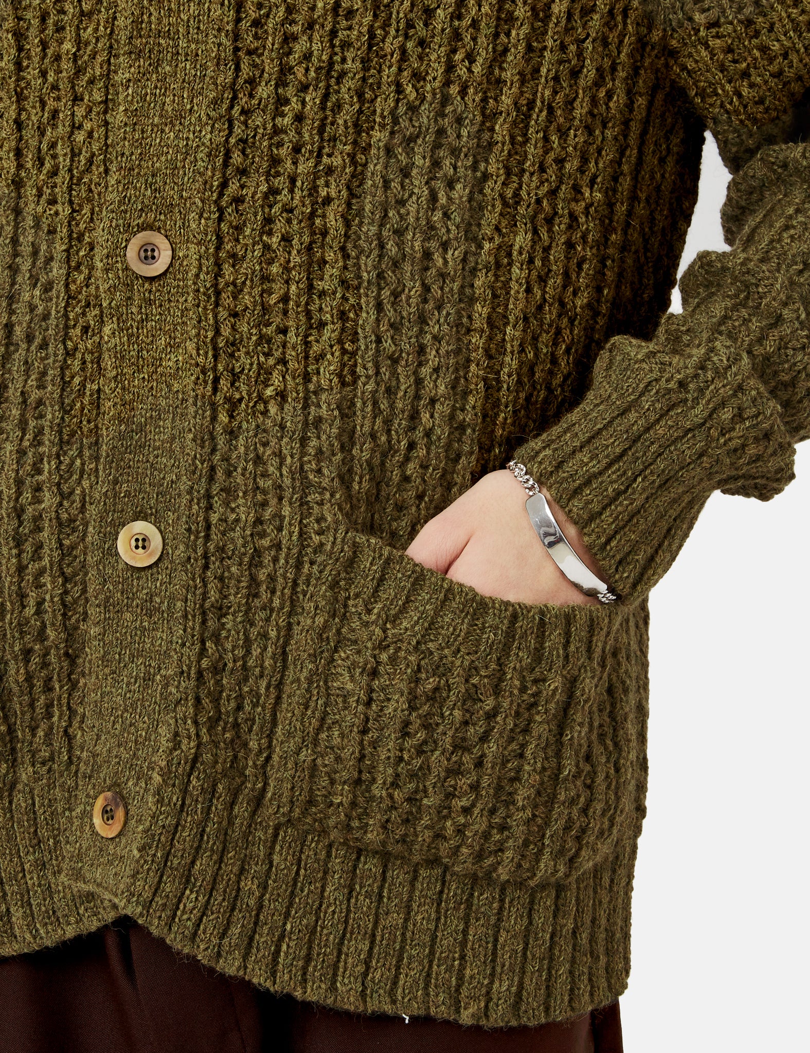 Corridor Braided Cardigan - Army Green | Garmentory