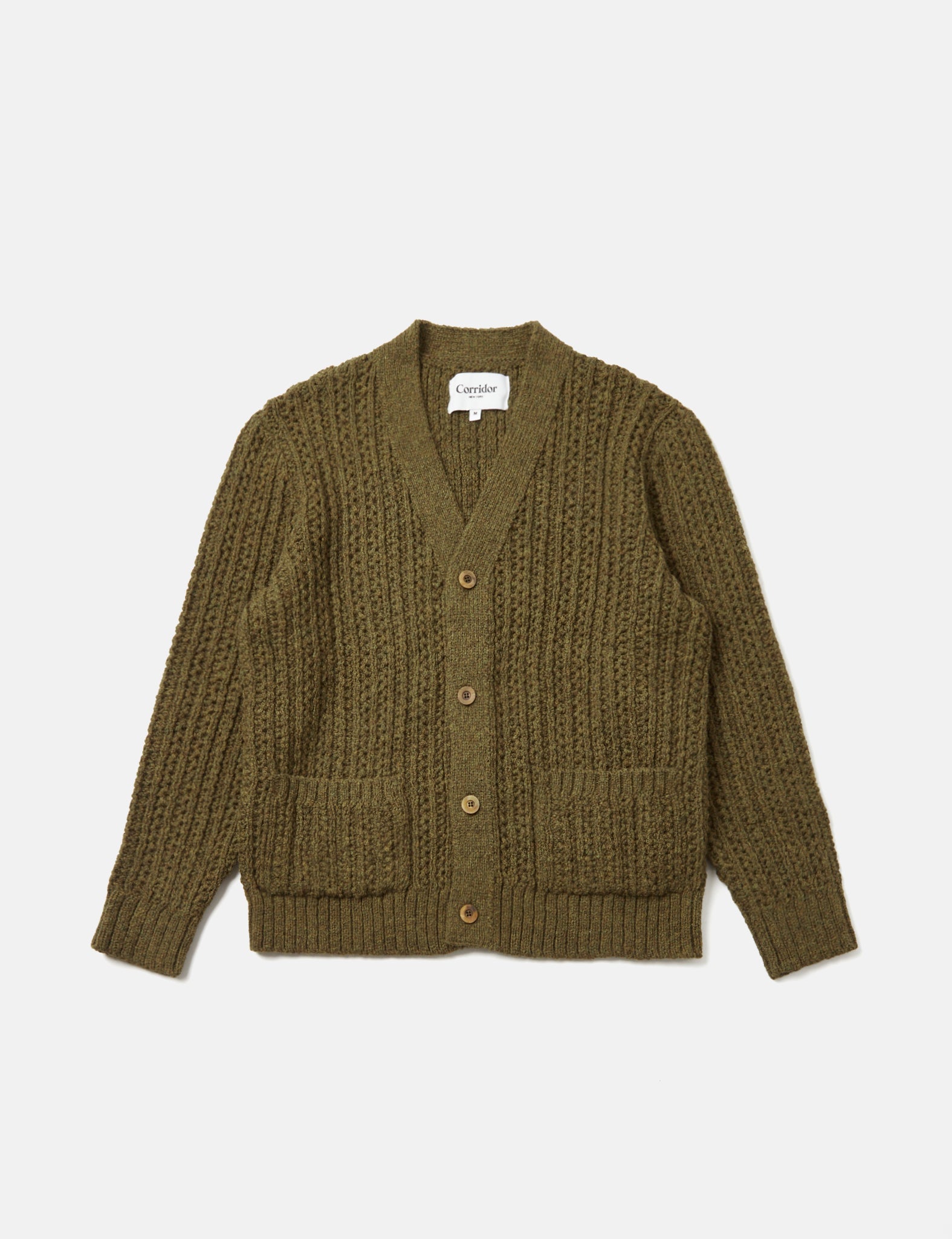 Corridor Braided Cardigan - Army Green | Garmentory