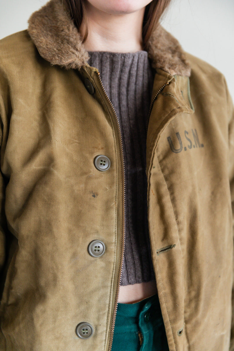 VINTAGE A2 DECK JACKET - Brown | Garmentory