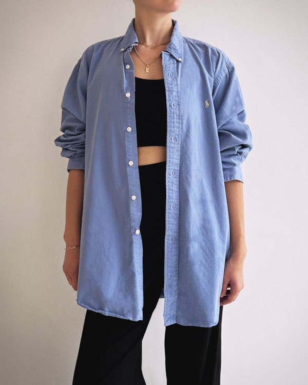 Soft Focus Cornflower Twill Shirt - Blue | Garmentory