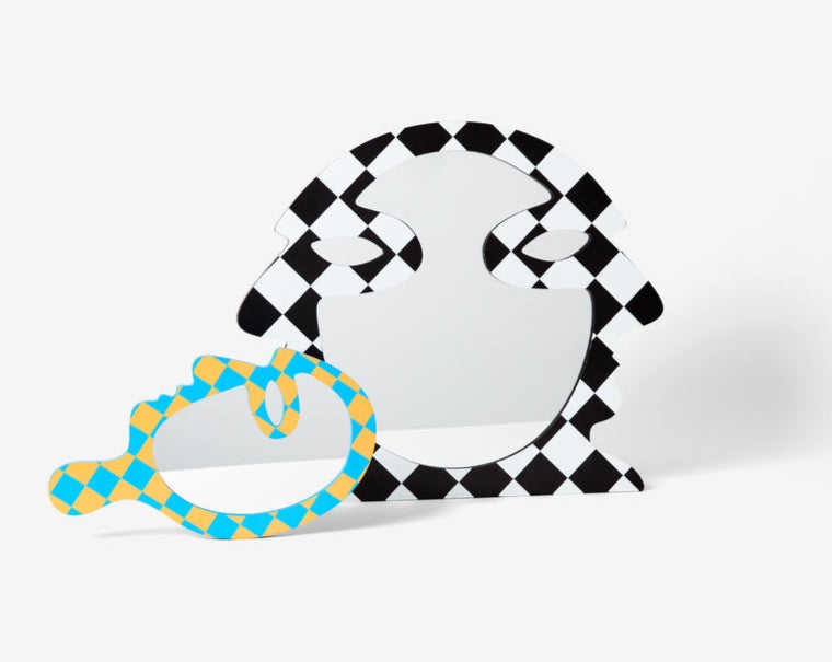 Areaware Profile Vanity Hand Mirror - Blue/ Yellow | Garmentory