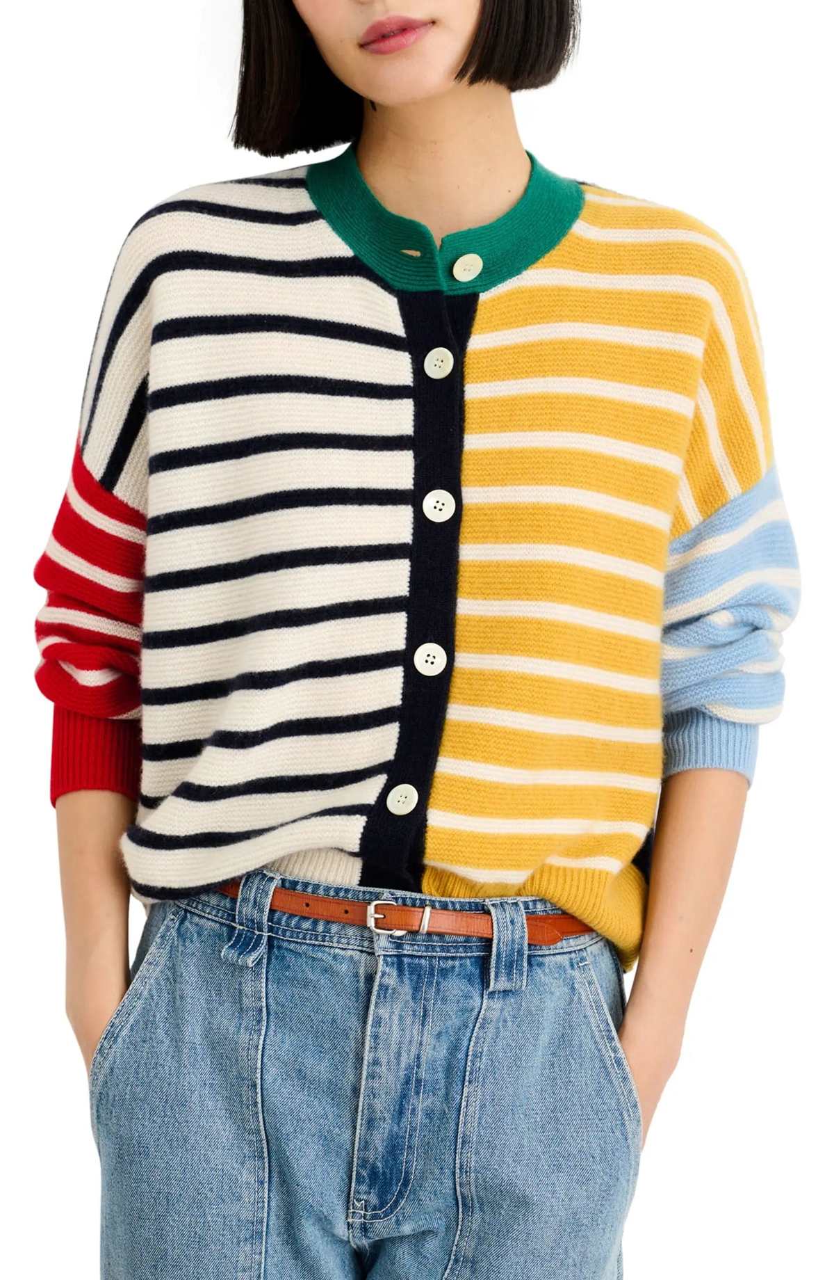 Alex Mill Nico Cashmere Cardigan - Colorblock Multi | Garmentory