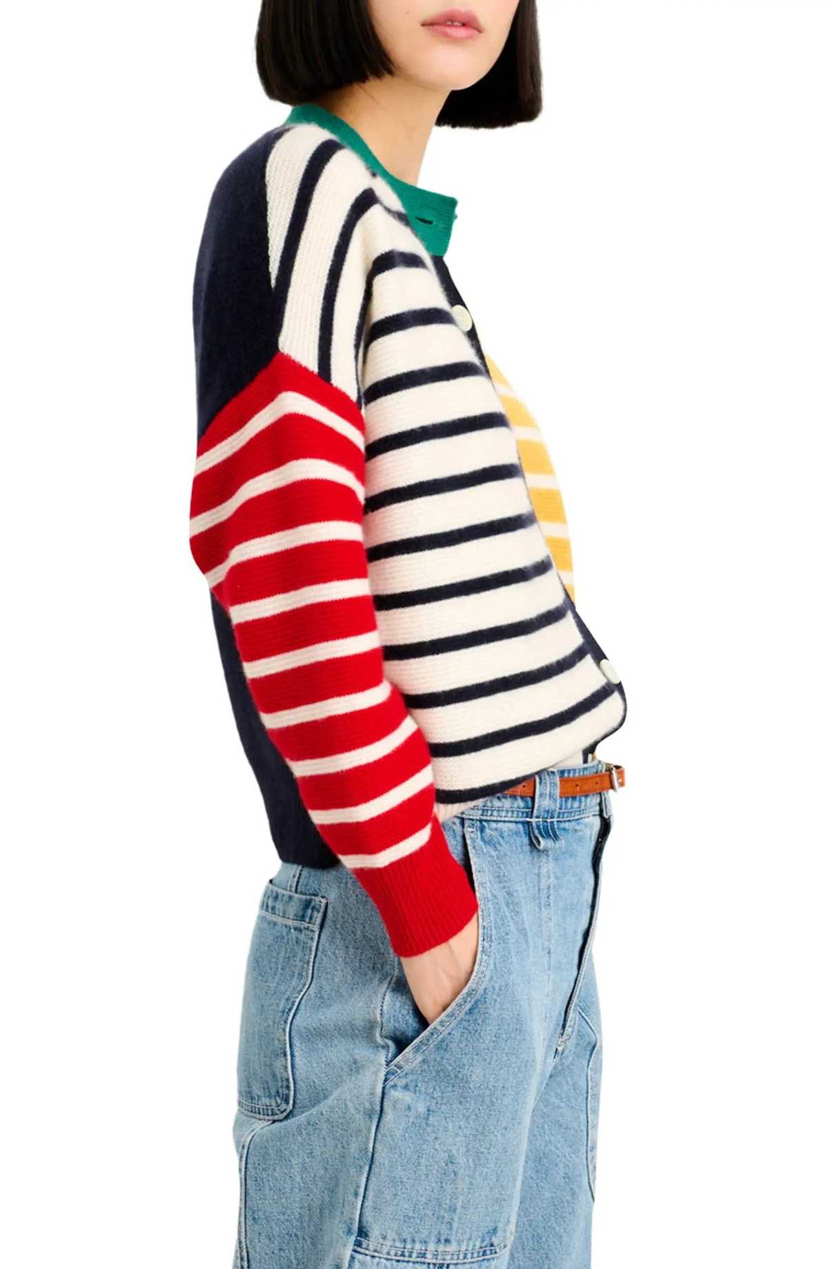 Alex Mill Nico Cashmere Cardigan - Colorblock Multi | Garmentory