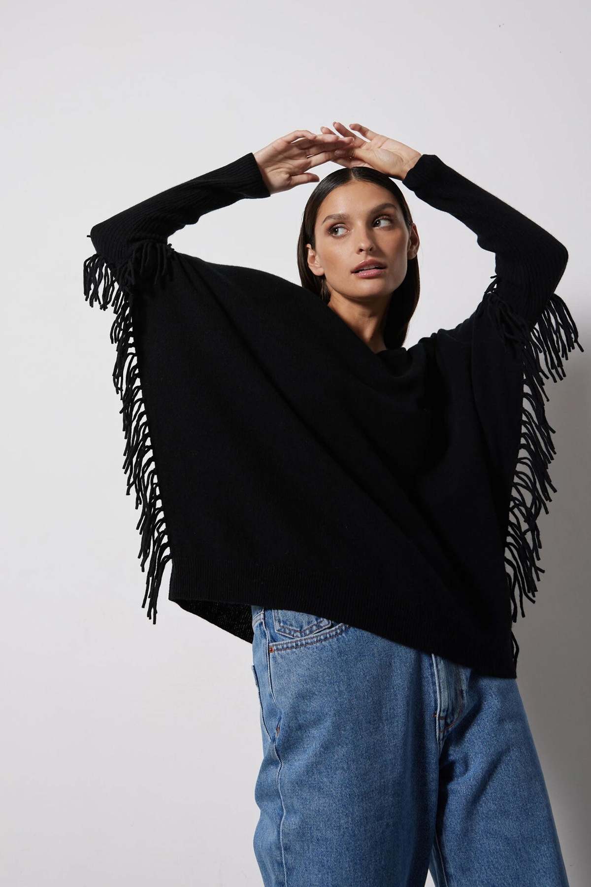 Not Shy Bina Poncho - Black | Garmentory