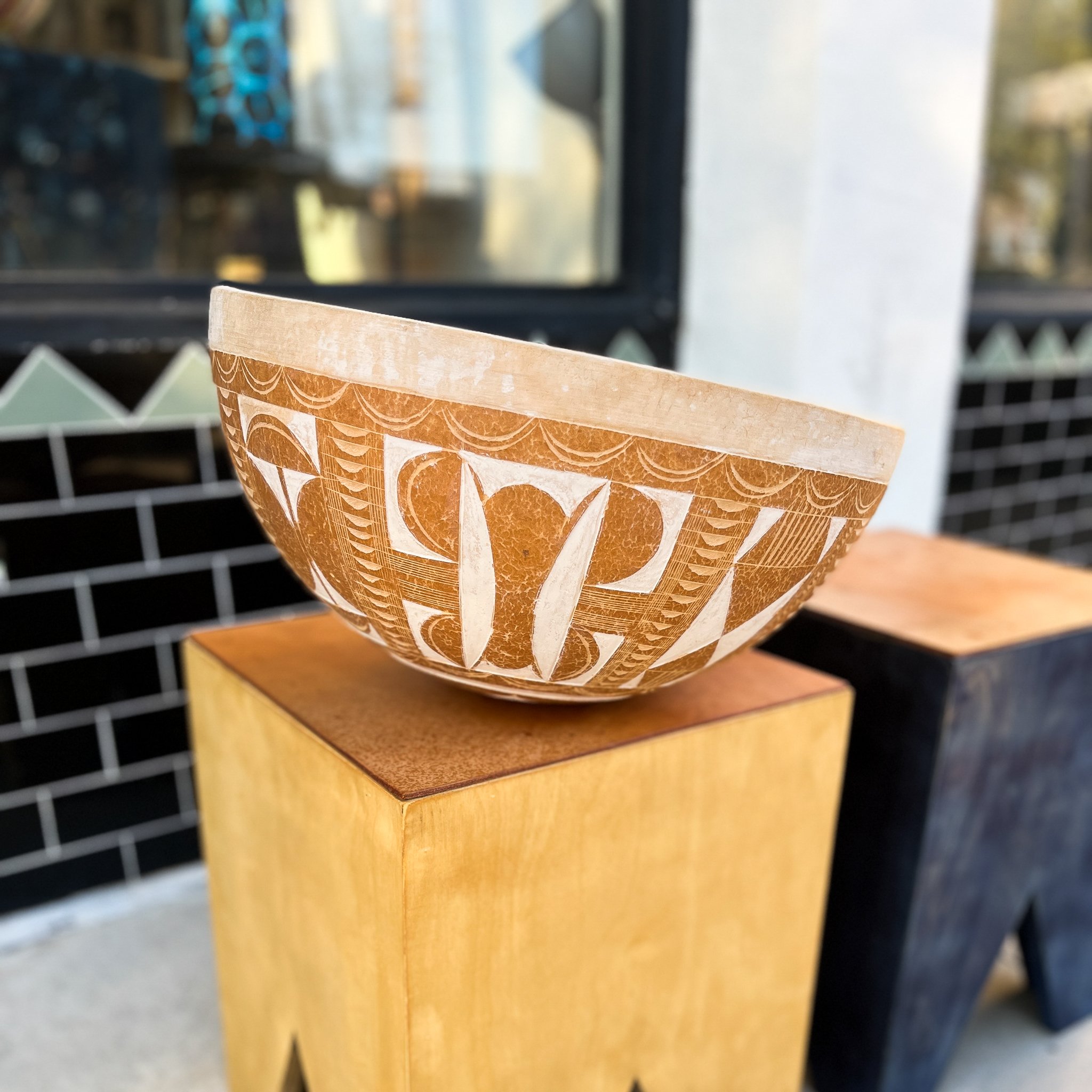 Made Solid bowls Antique Painted Fulani Calabash Gourd Bowl | Garmentory