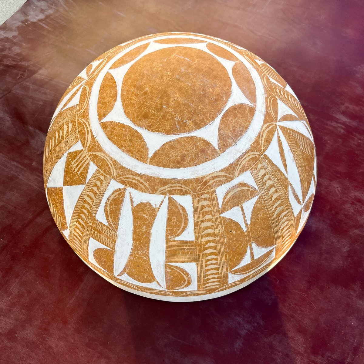 Made Solid bowls Antique Painted Fulani Calabash Gourd Bowl | Garmentory