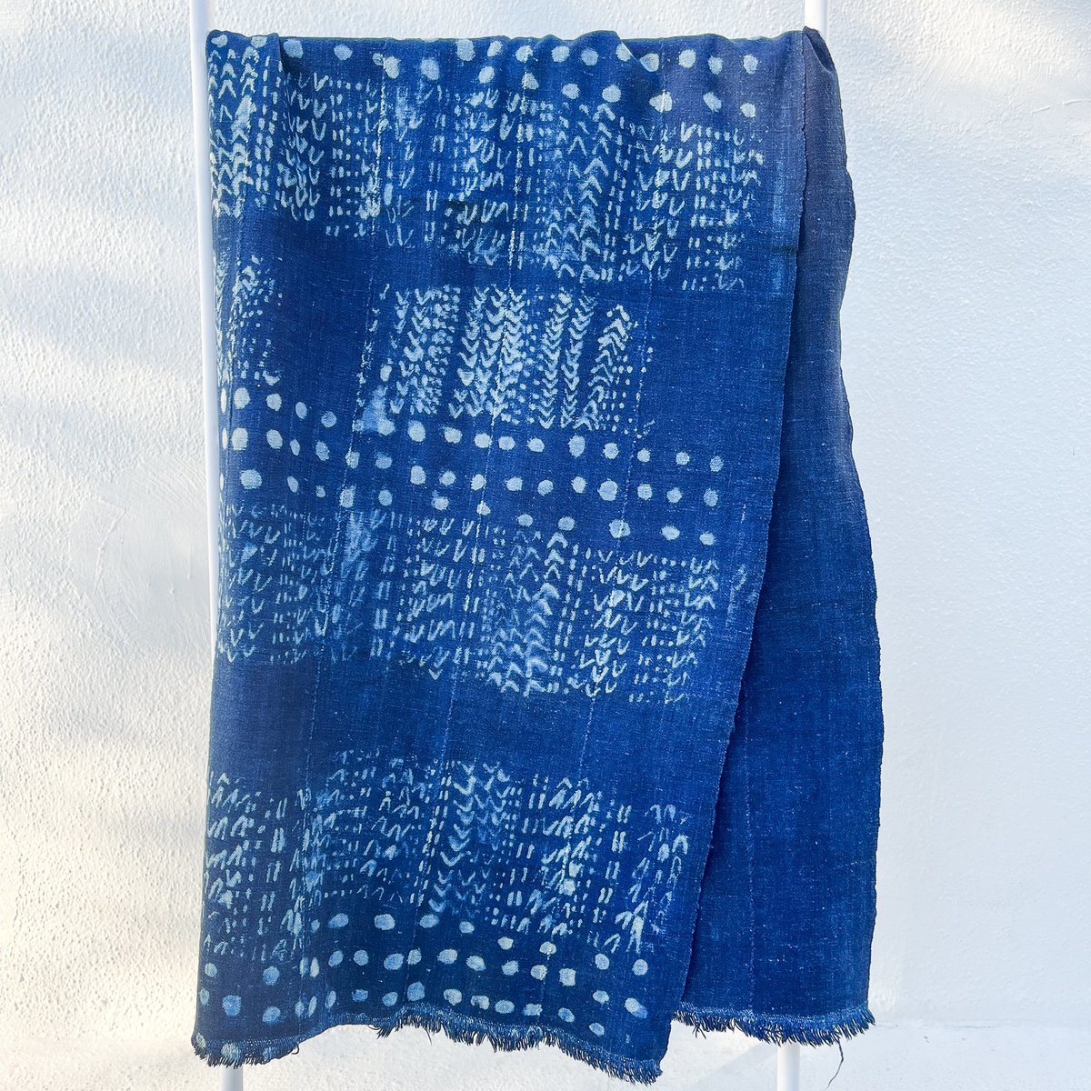 Vintage Made Solid West African Cloth Scarf - Indigo | Garmentory