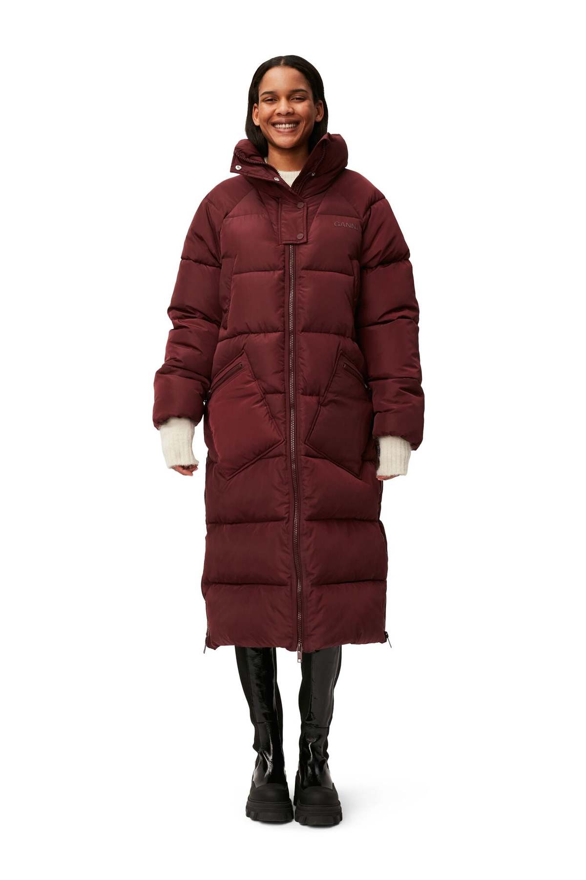 Ganni Tech Puffer Oversized Coat - Port Royale | Garmentory