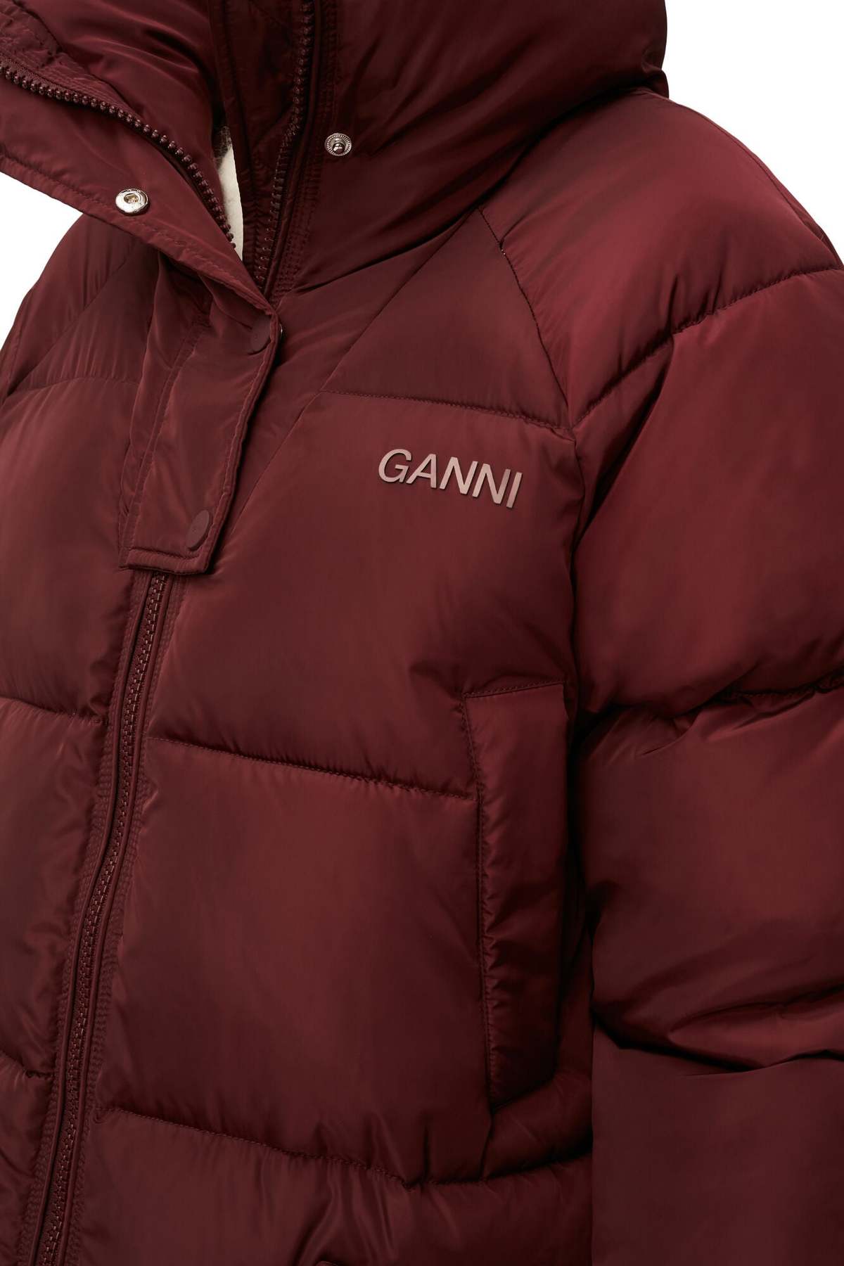 Ganni Tech Puffer Oversized Coat - Port Royale | Garmentory