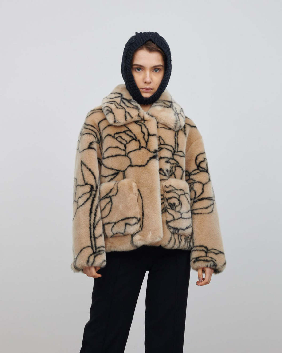 Jakke Traci Cropped Faux Fur Jacket - Biscuit | Garmentory