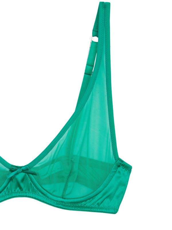 Fleur du Mal Mesh Demi Underwire Bra - Emerald | Garmentory