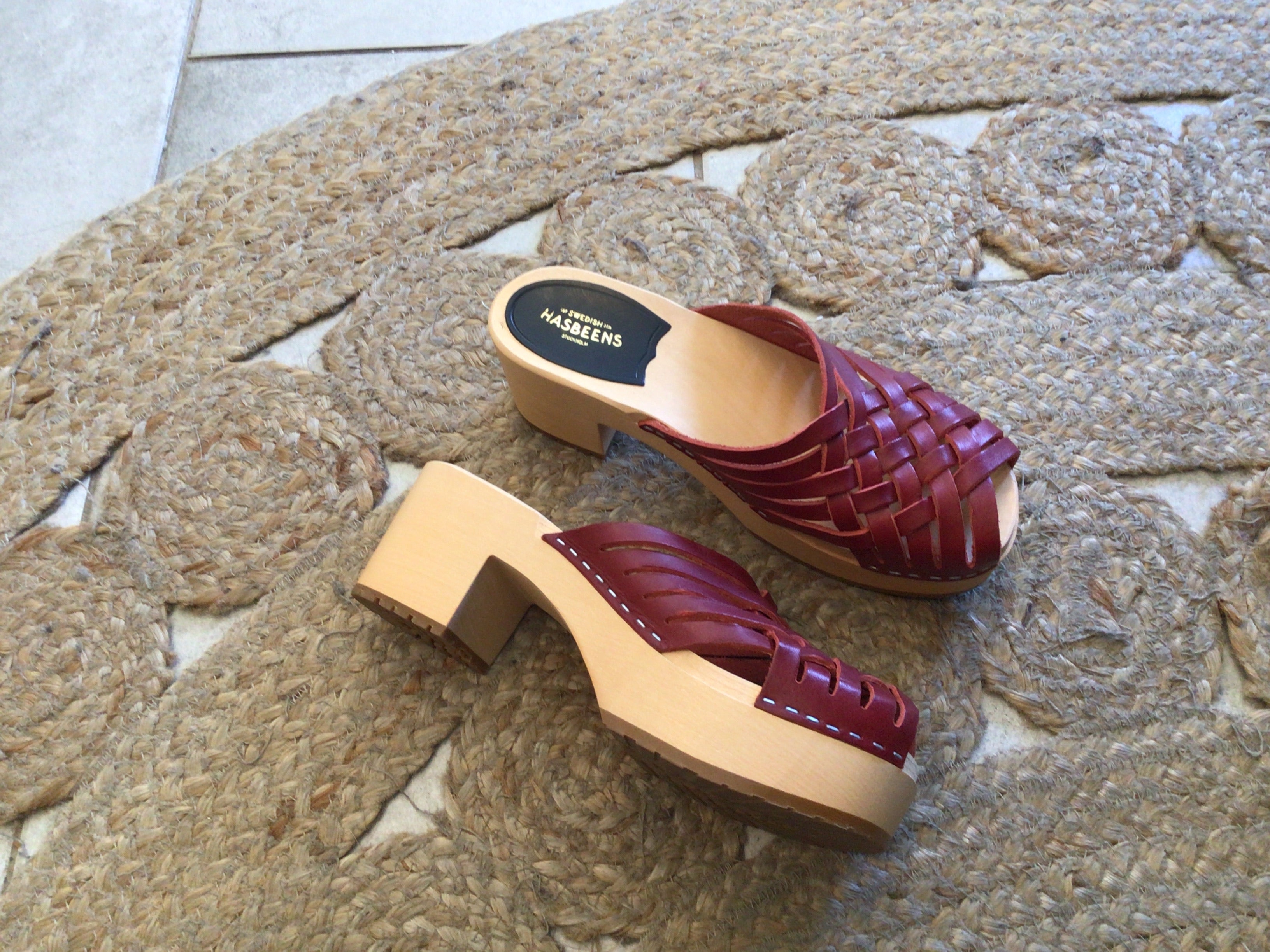 [Pre-Loved] Swedish Hasbeens Sandals - Burgundy | Garmentory