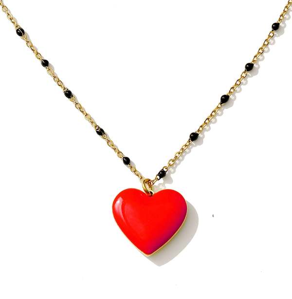 MATTER MATTERS Follow Your Heart Necklace - Red/Navy | Garmentory