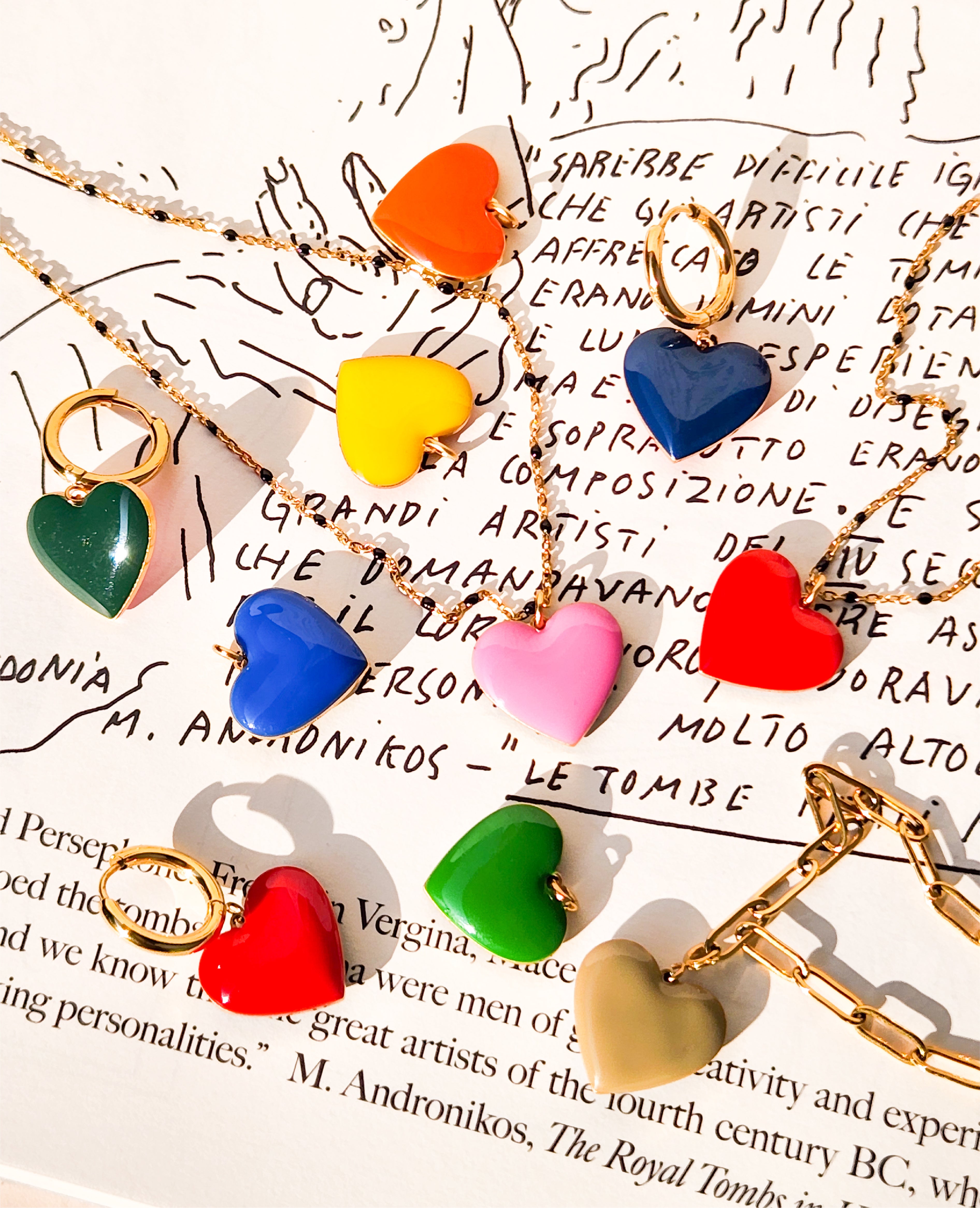MATTER MATTERS Follow Your Heart Necklace - Red/Navy | Garmentory