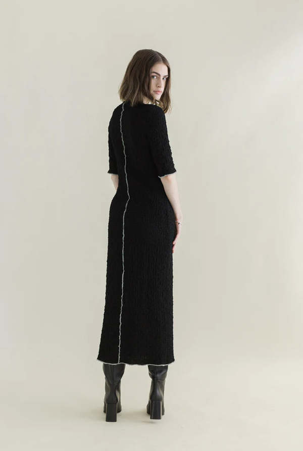 Bronze Age Oracle Wavy Dress - Wavy Black | Garmentory