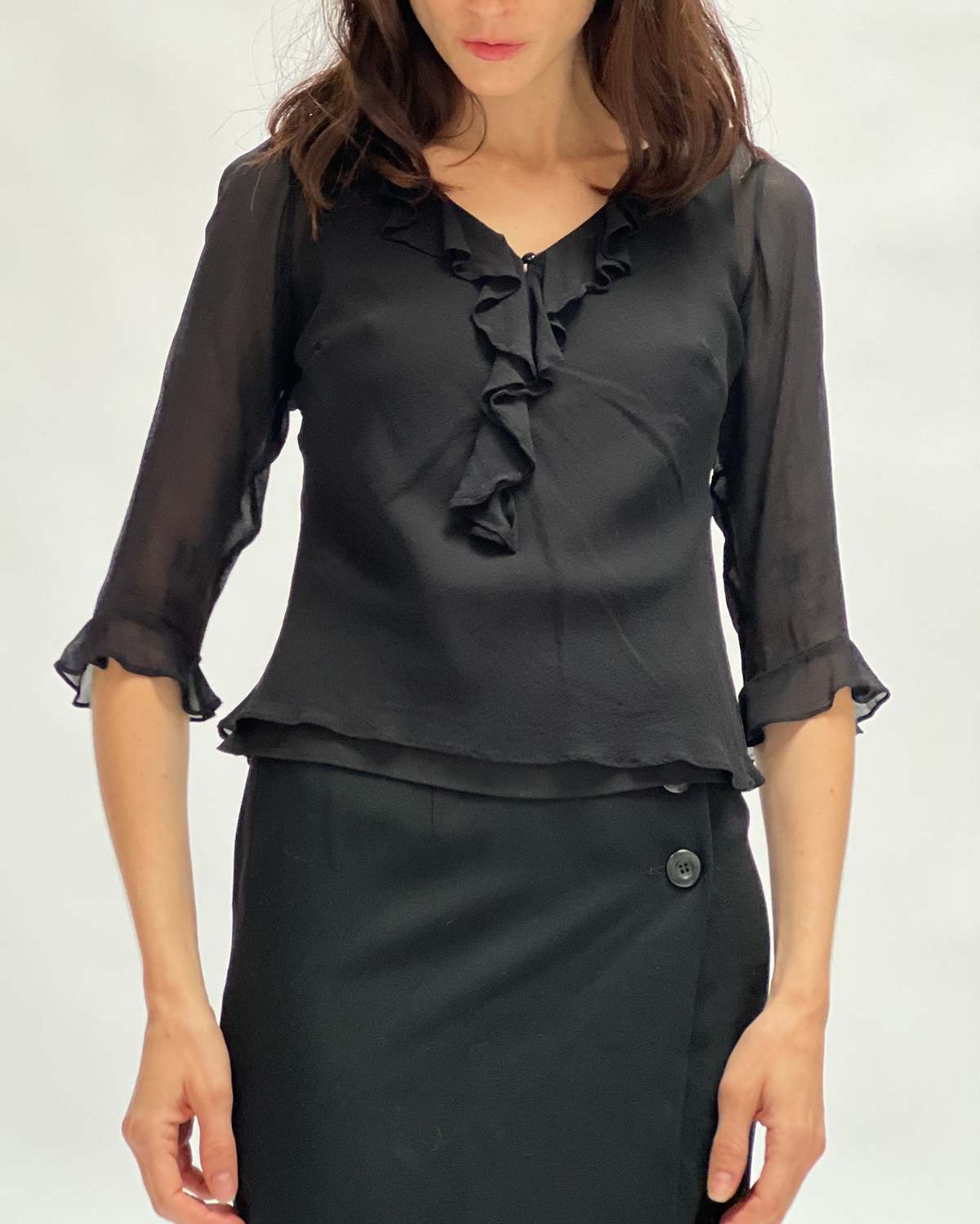 Silk Flutter Blouse - Black | Garmentory