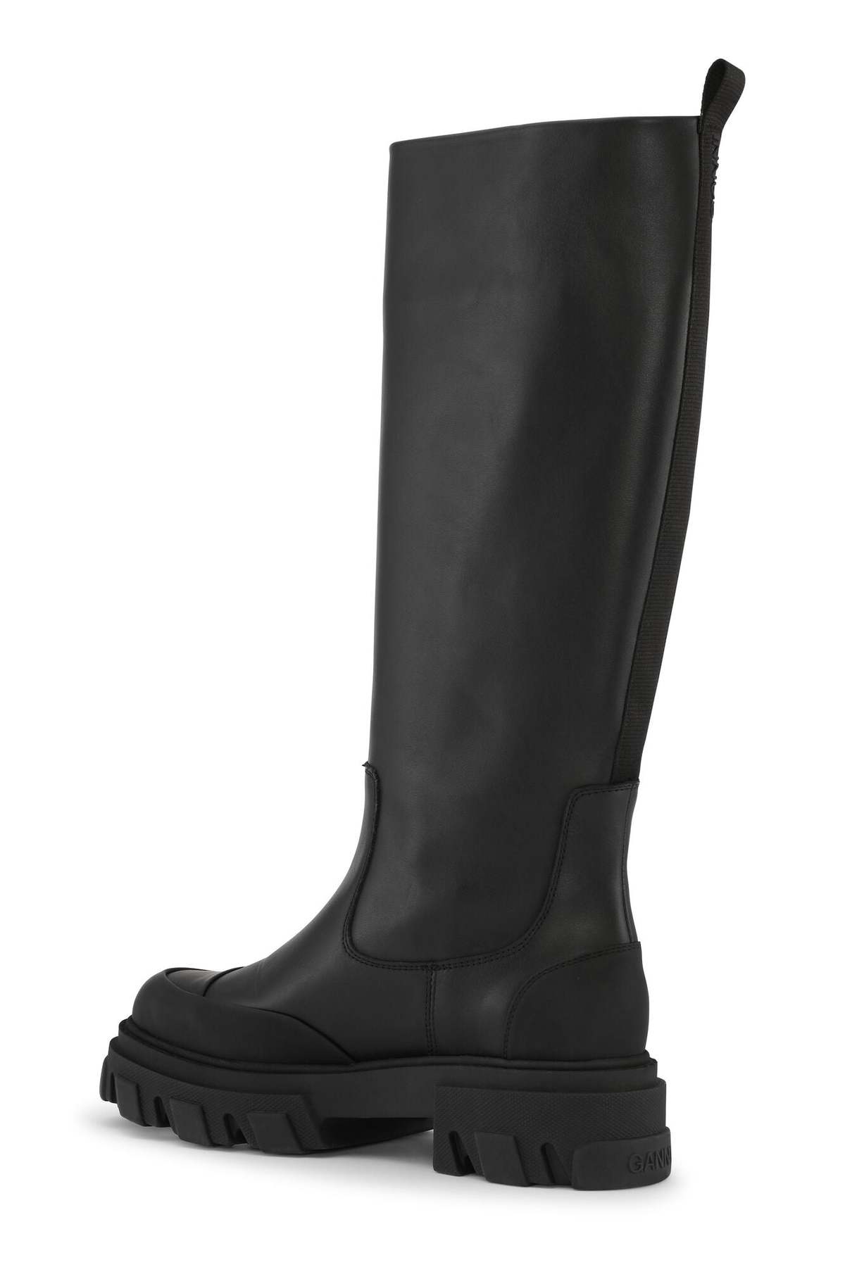 Ganni Cleated High Tubular Boot - Black | Garmentory