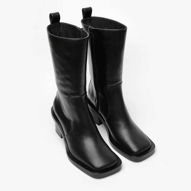 Studio Nicholson Minna Calf Leather Boots - Black | Garmentory