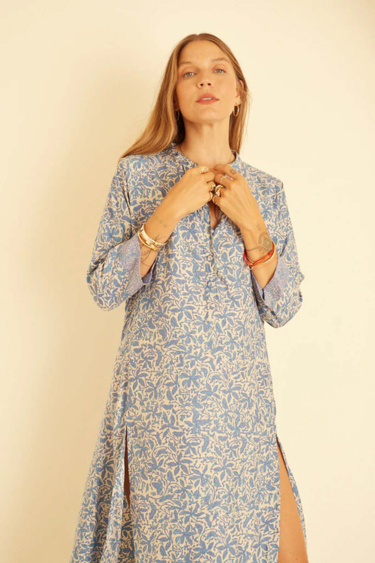 Natalie Martin Isobel Dress - Gloriosa Print Cornflower | Garmentory