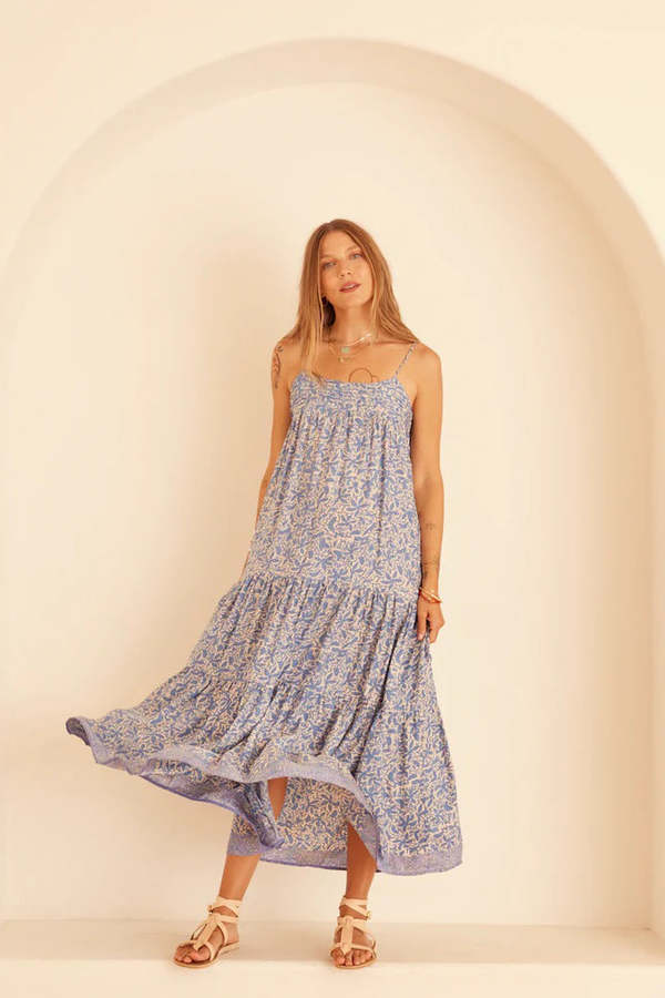 Natalie Martin Melanie Dress - Gloriosa Print Cornflower | Garmentory