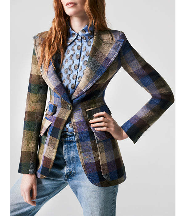 Smythe Birkin Blazer - Peri Lumberjack Check | Garmentory