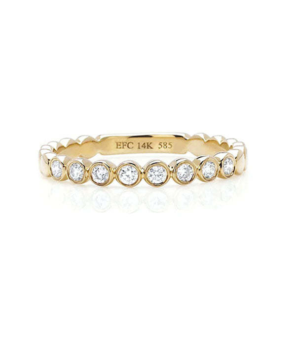 Diamond Bezel Stack Ring - 14K | Garmentory