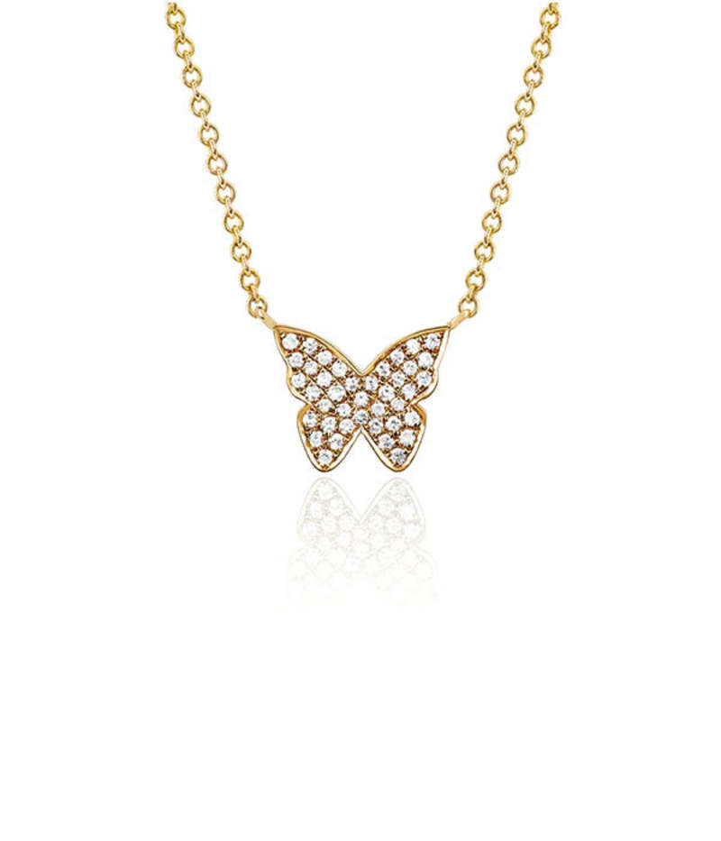 EF Collection Diamond Butterfly Necklace - 14K Gold | Garmentory